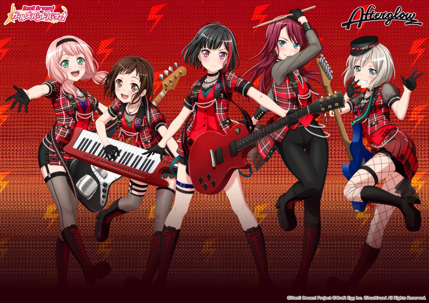 bang dream! aoba moca hazawa tsugumi mitake ran udagawa tomoe uehara himari fishnets garter ...